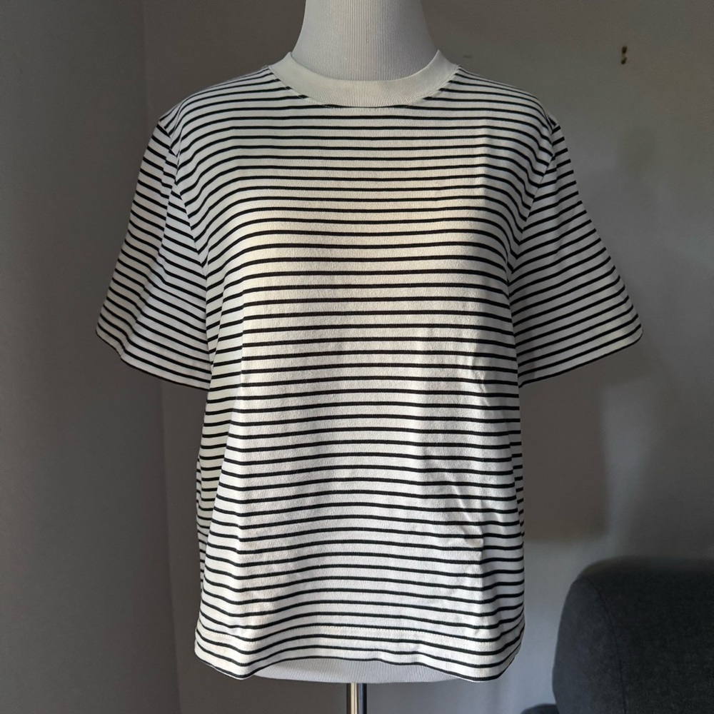 Cos Heavyweight Cotton Stripe Tee - Gem
